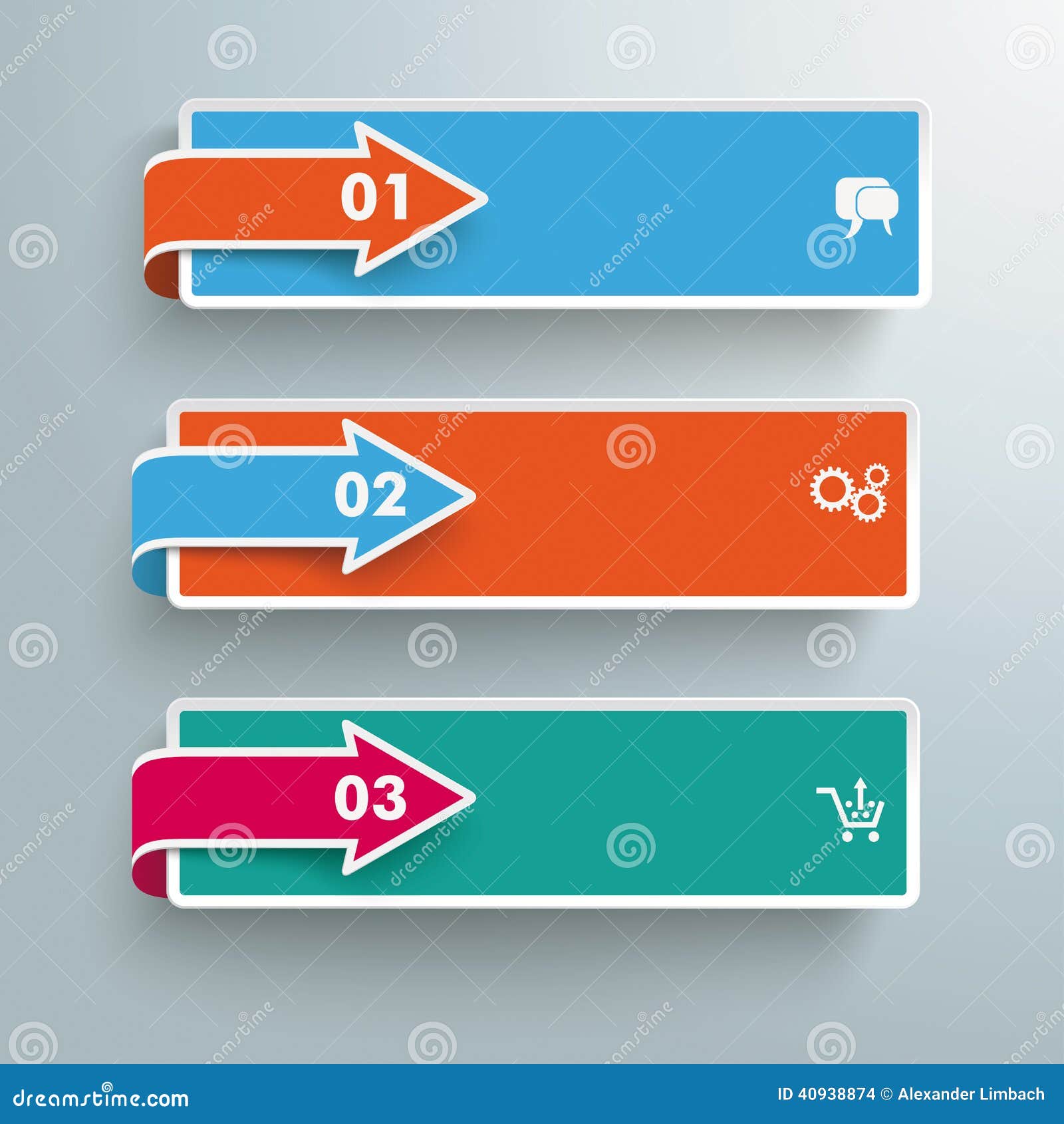 3 Setas Laterais Coloridas Das Bandeiras Ilustração do Vetor ...