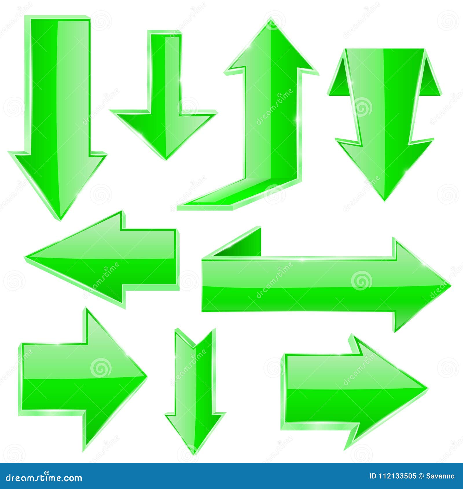 Setas Verdes Ajustadas Dobrado Para Cima E Para Baixo Setas Ilustração ...