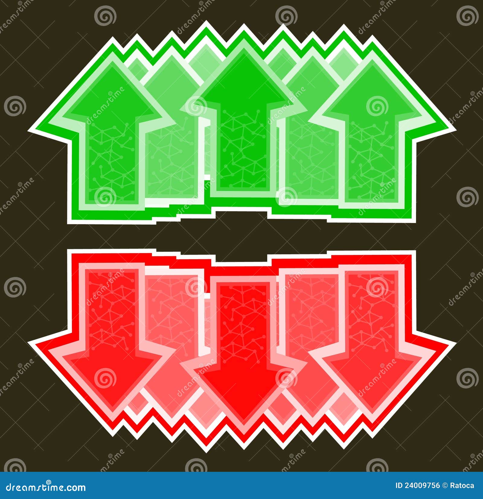 Setas verdes e vermelhas ilustração do vetor. Ilustração de recomende ...