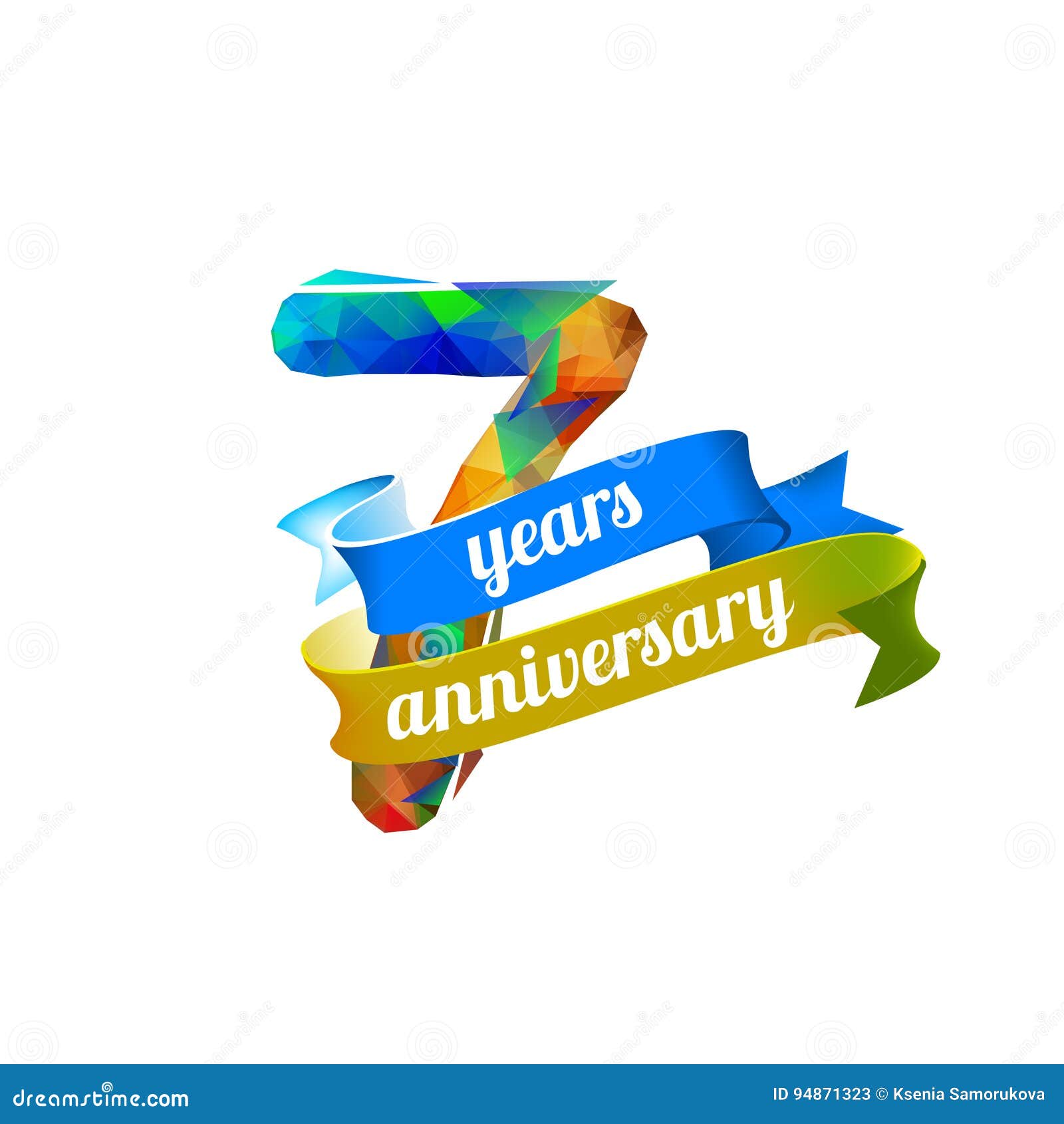 7 sete anos de aniversário ilustração do vetor. Ilustração de casamento ...