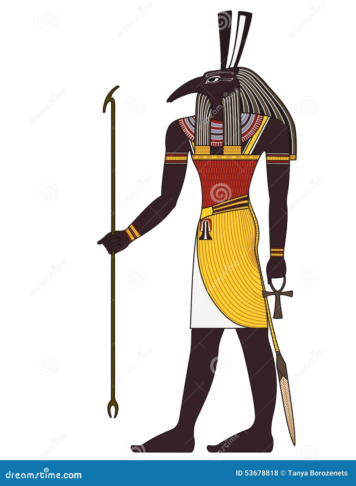 Seth, Figura Aislada De Dios De Egipto Antiguo Ilustración del Vector ...