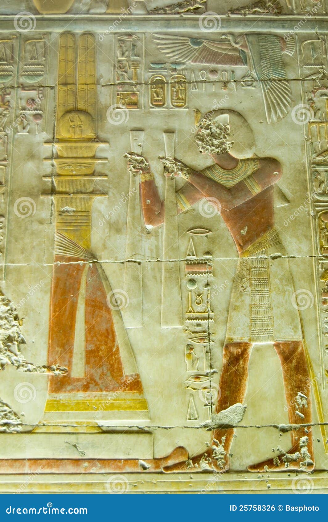 Seti Praising the Djed Column, Abydos Stock Photo - Image of historic ...