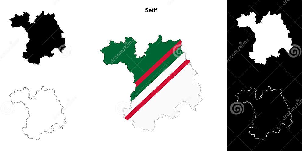 Setif outline map stock illustration. Illustration of area - 342074684