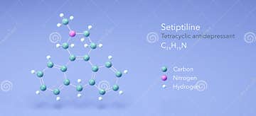 Setiptiline Molecule, Molecular Structures, Teciptiline, 3d Model ...