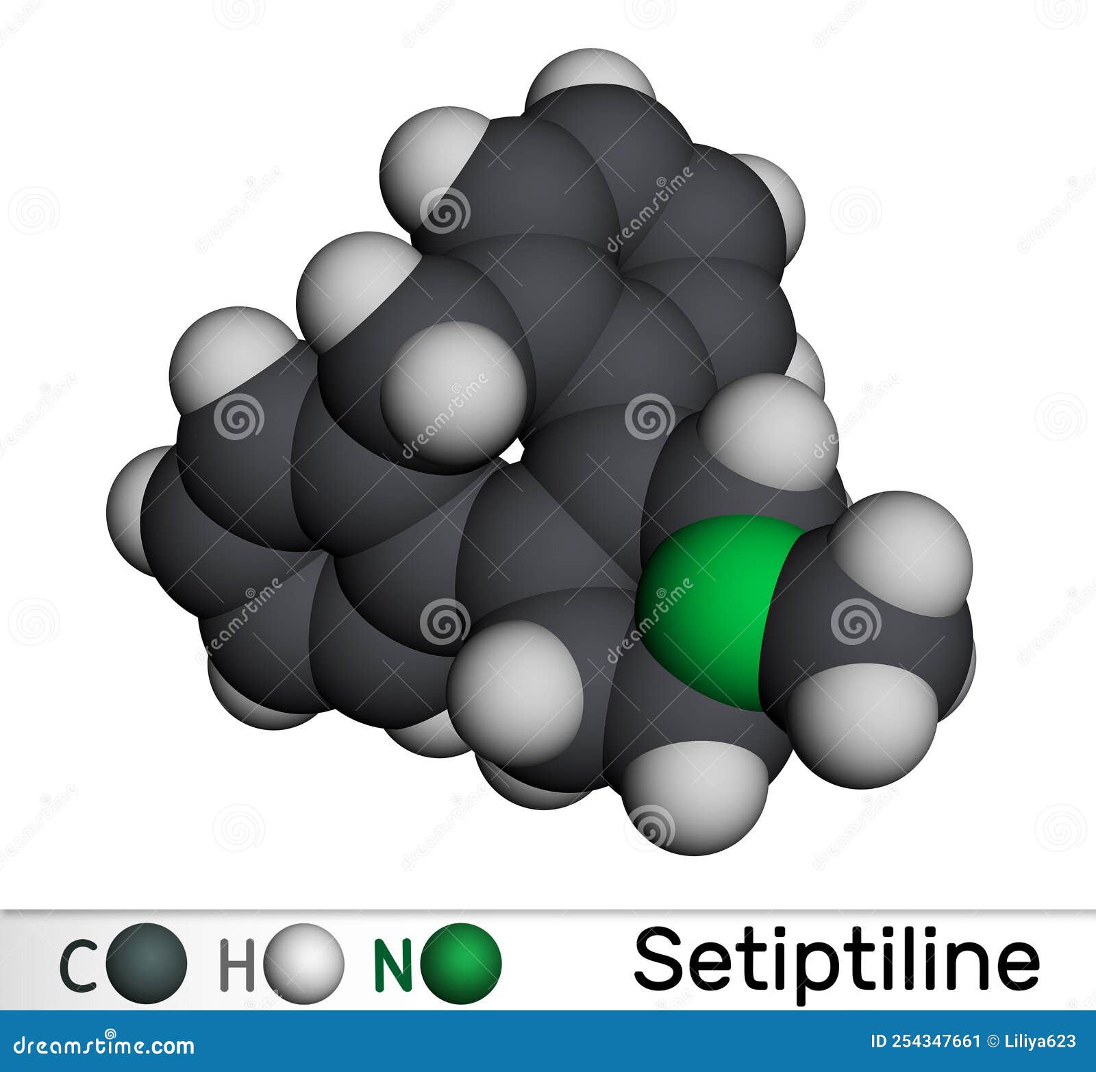 Setiptiline Molecule. it is Tetracyclic Antidepressant TeCA. Molecular ...