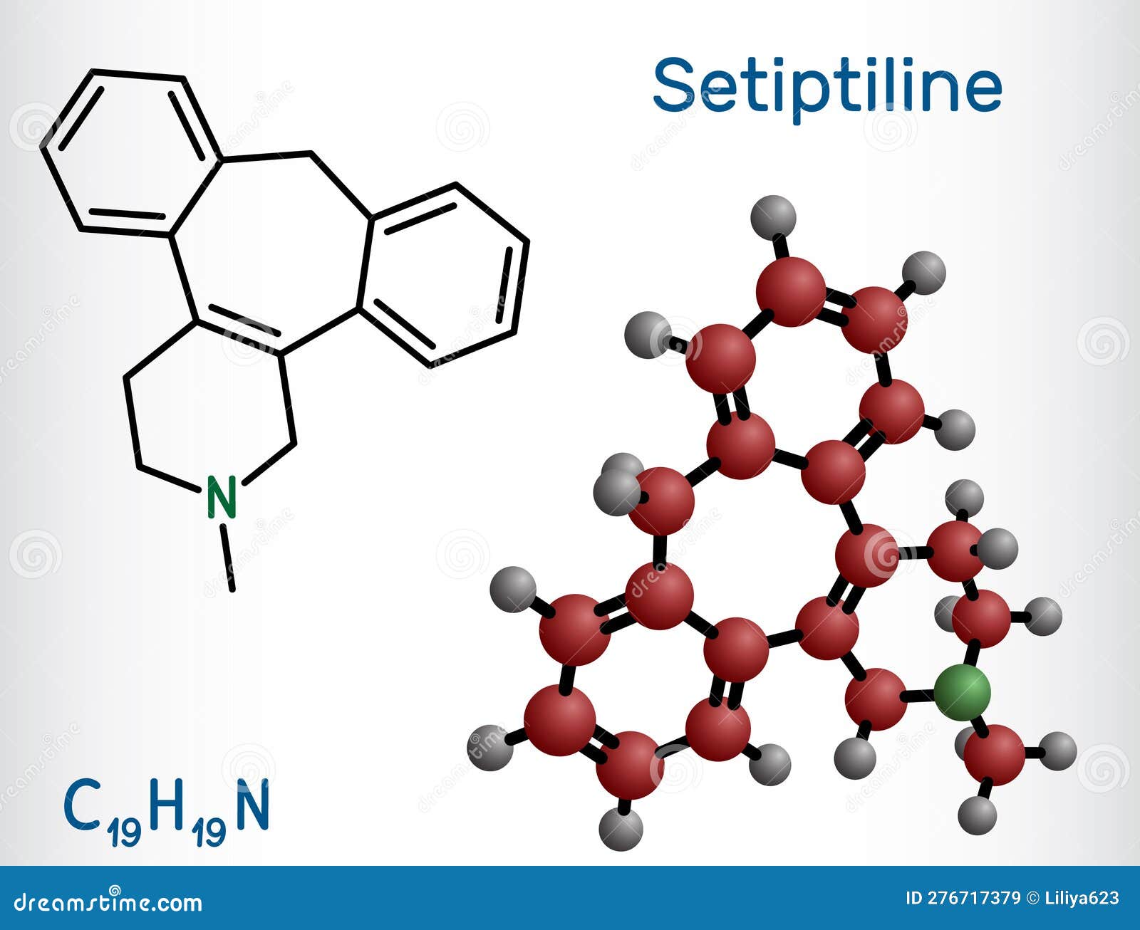 Setiptiline Molecule. it is Tetracyclic Antidepressant TeCA Stock ...