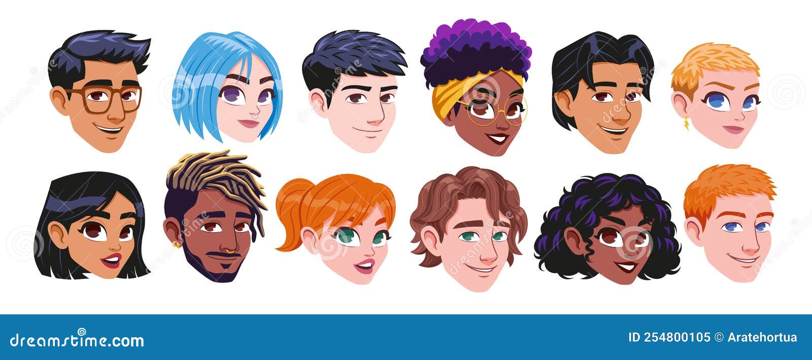 Seto of People Avatares Head of Persons Vector Stock Vector ...