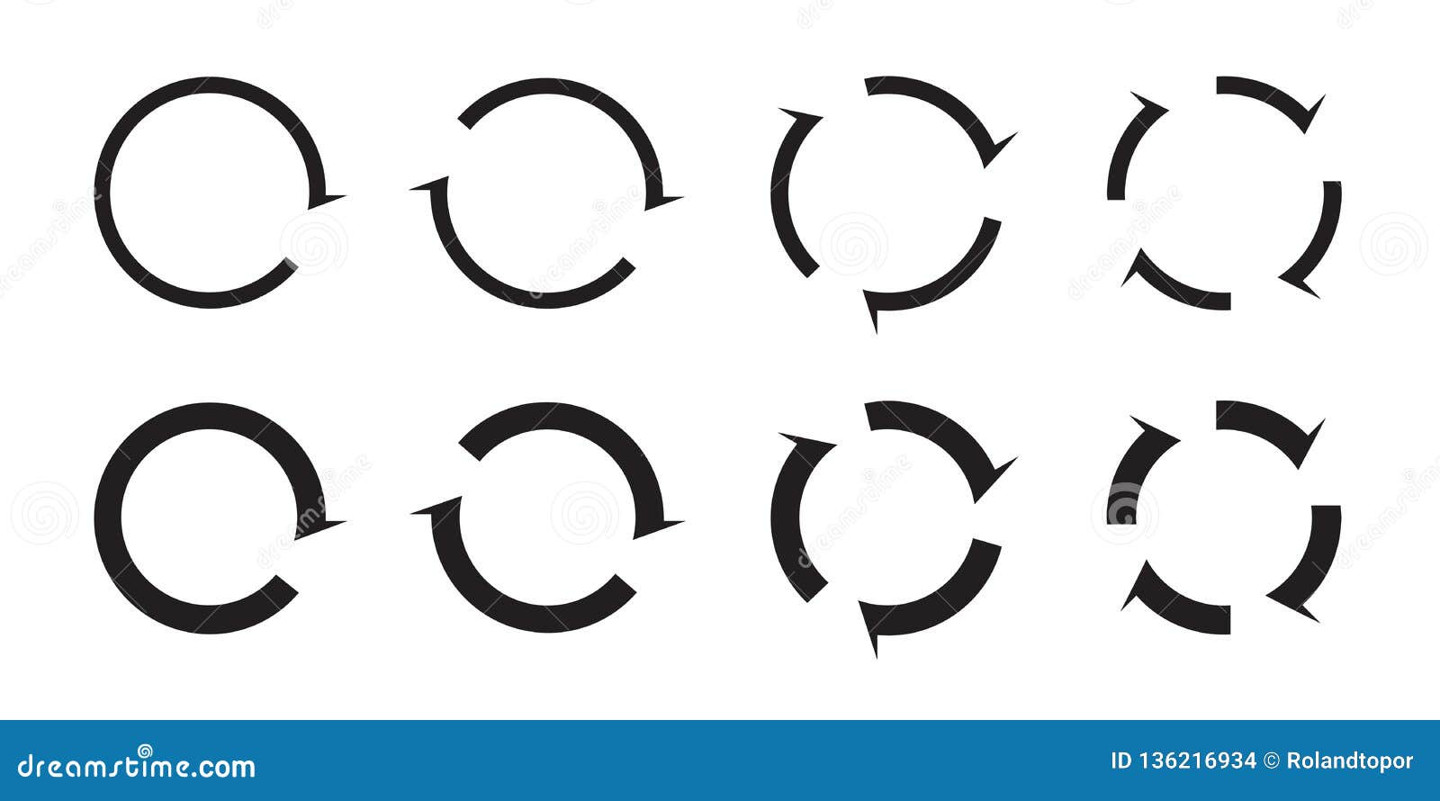 Sets of Black Circle Arrows. Vector Icons Stock Illustration ...
