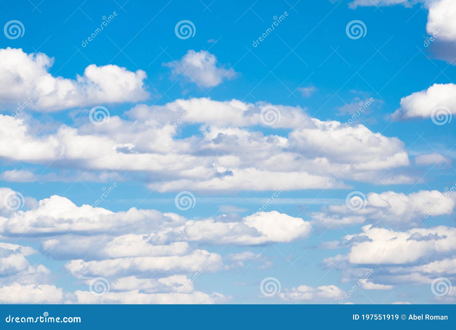 Scattered Cloud Clusters in a Blue Sky Stock Image - Image of mass ...
