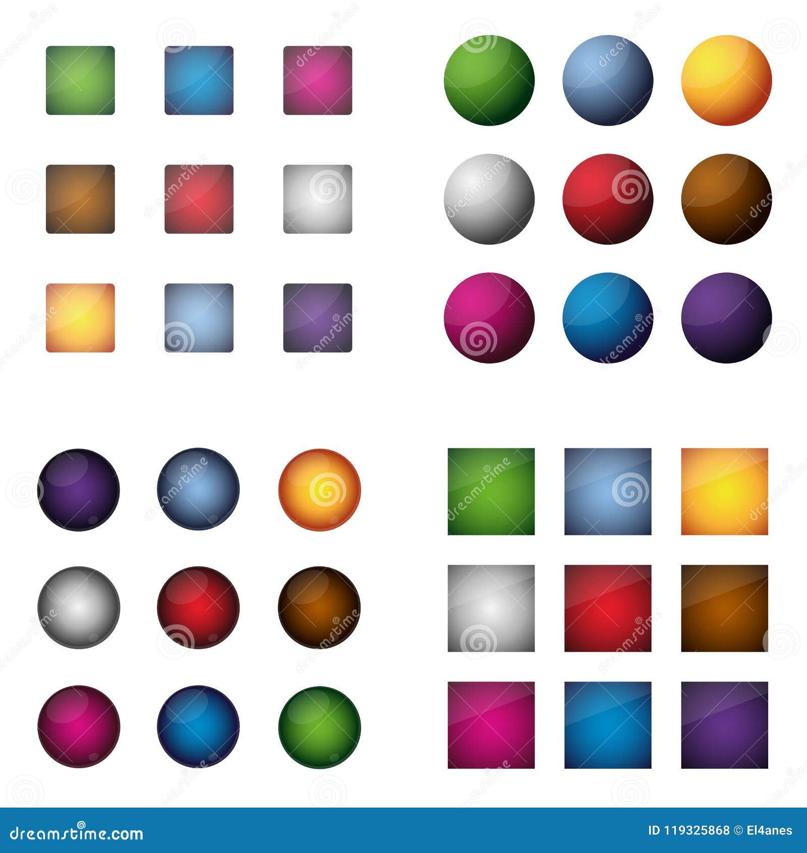 Sets of Colored Buttons for Web Design Stock Vector - Illustration of ...