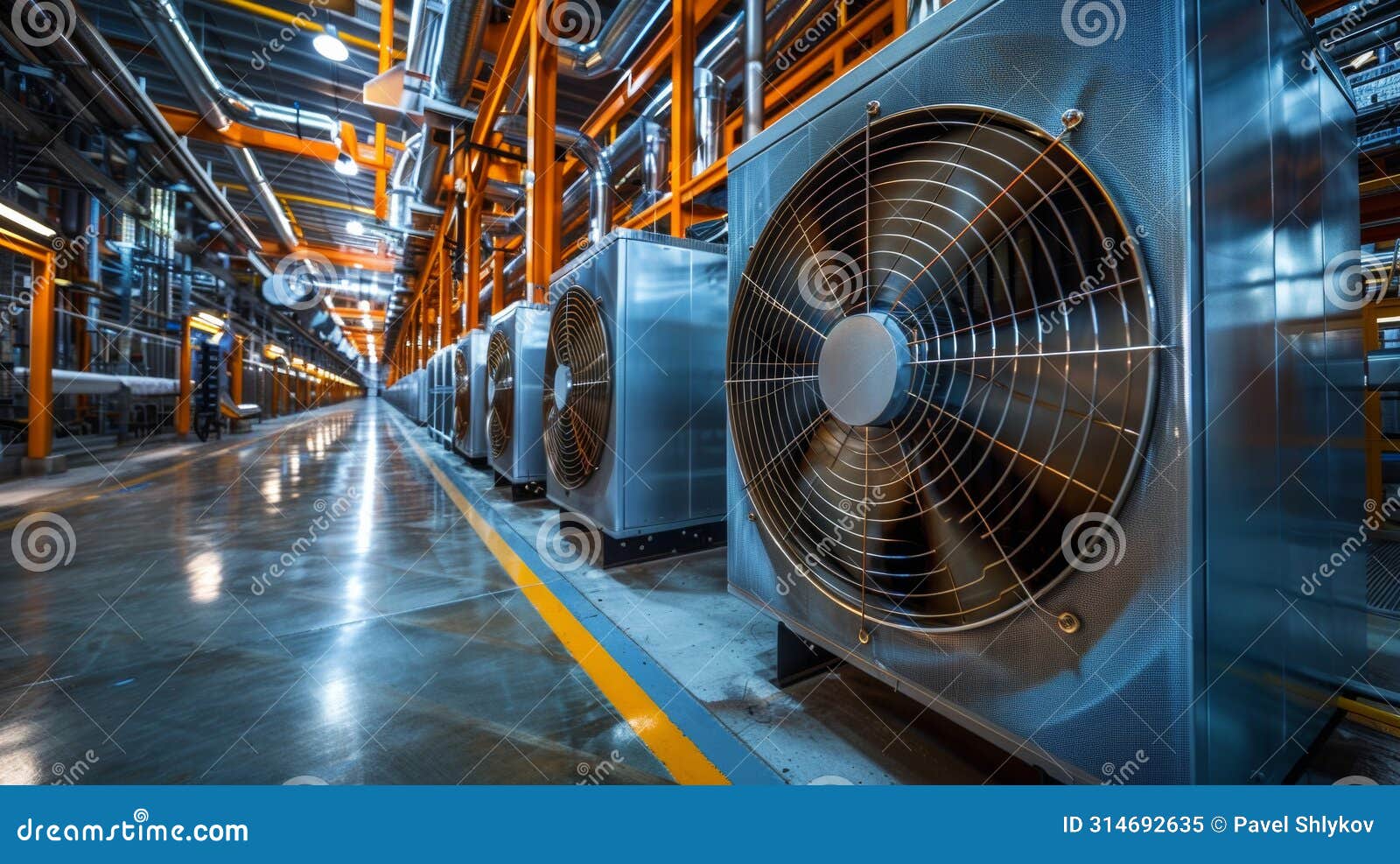 Sets of Cooling Towers in Data Center Building. Stock Image - Image of ...