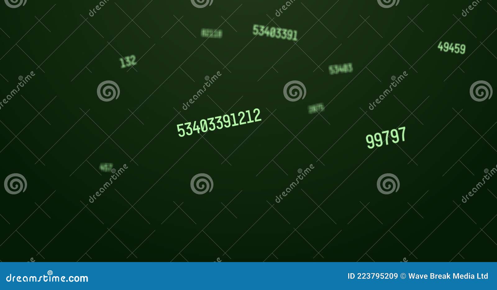 Sets of Numbers Changing at a Fast Pace Floating Upwards in Vast Empty ...