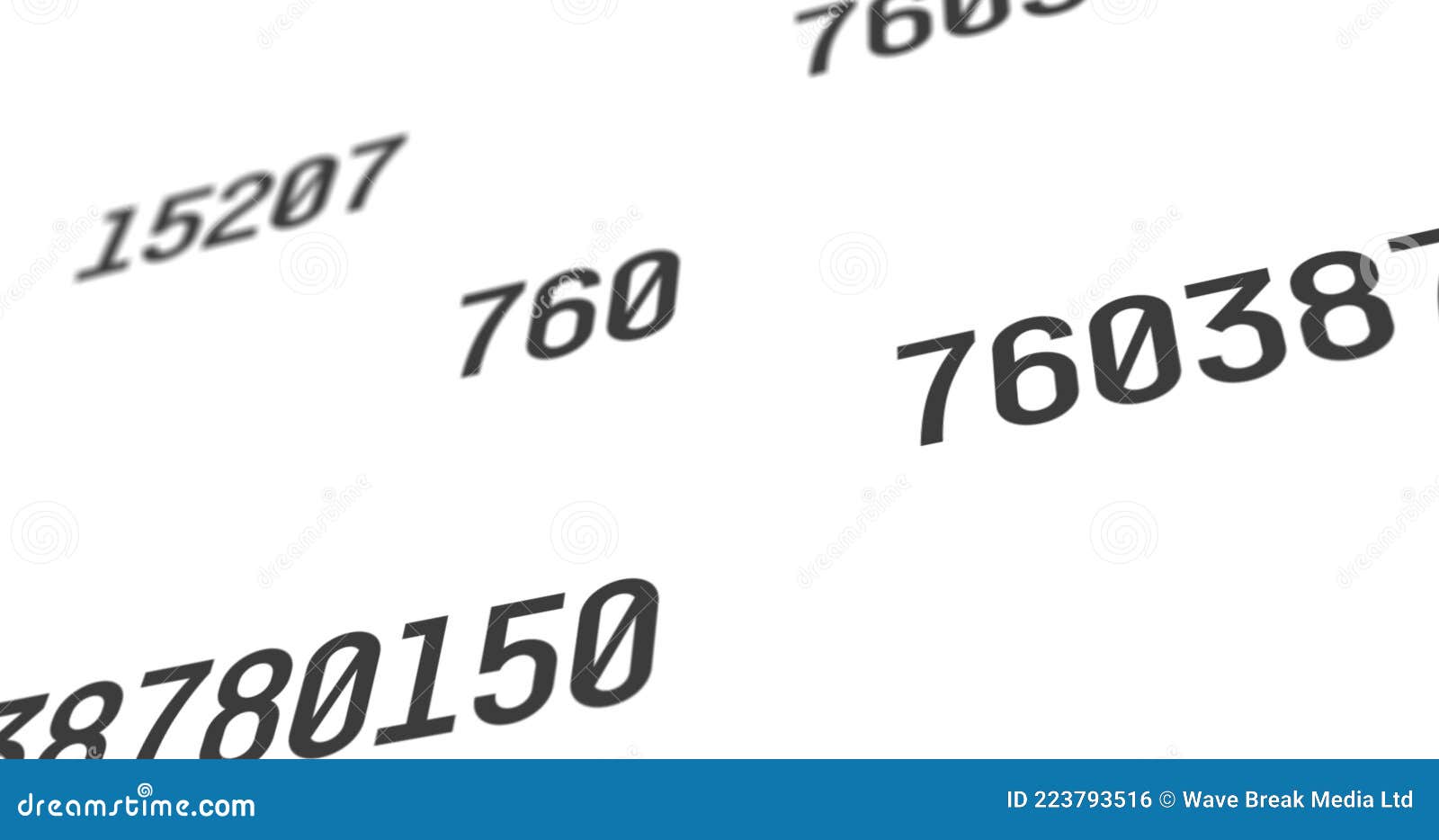 Sets of Random Numbers with a Black Font Color Projected on a White ...