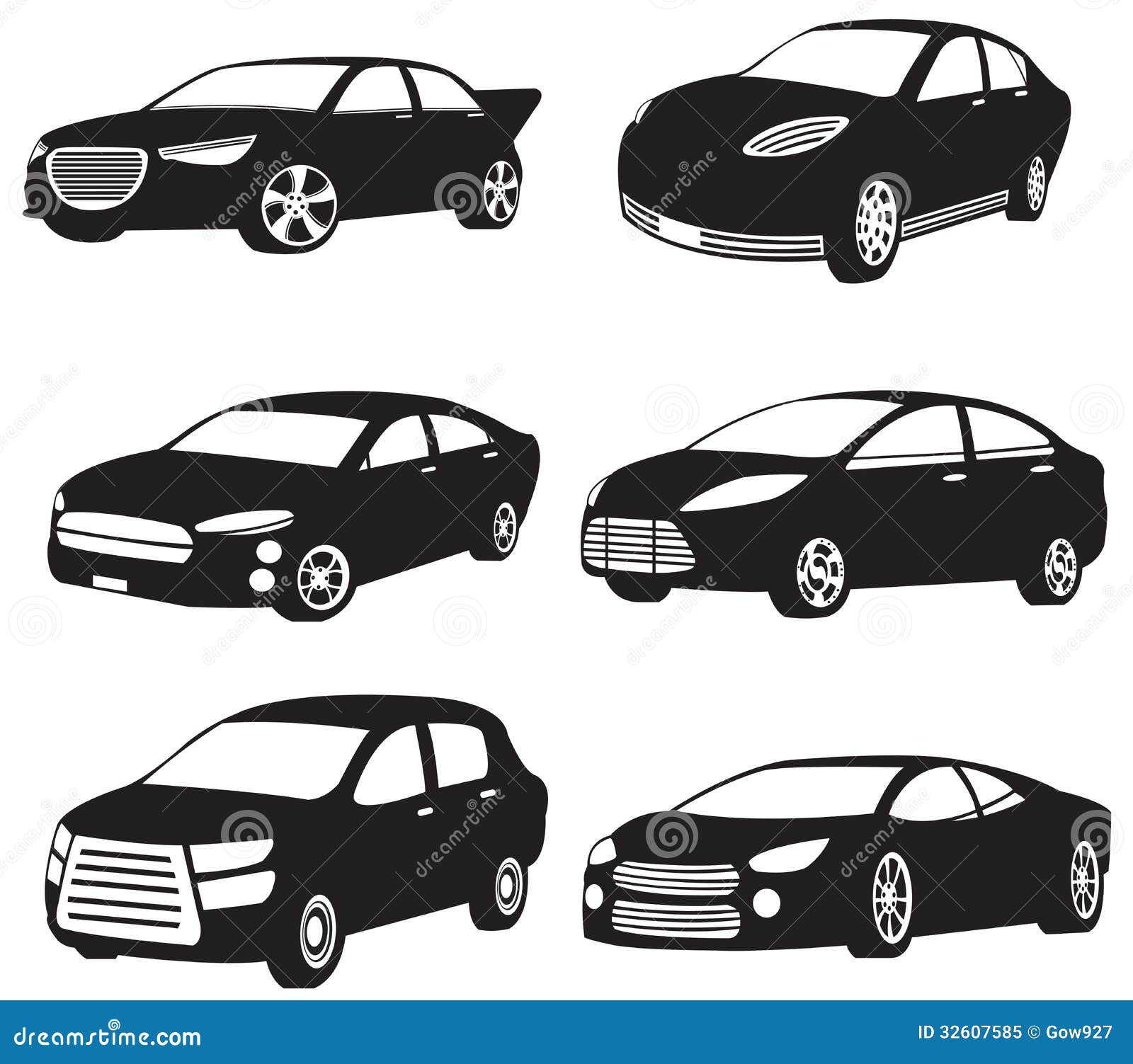 Sets of Silhouette of My Original Model Cars Stock Vector ...