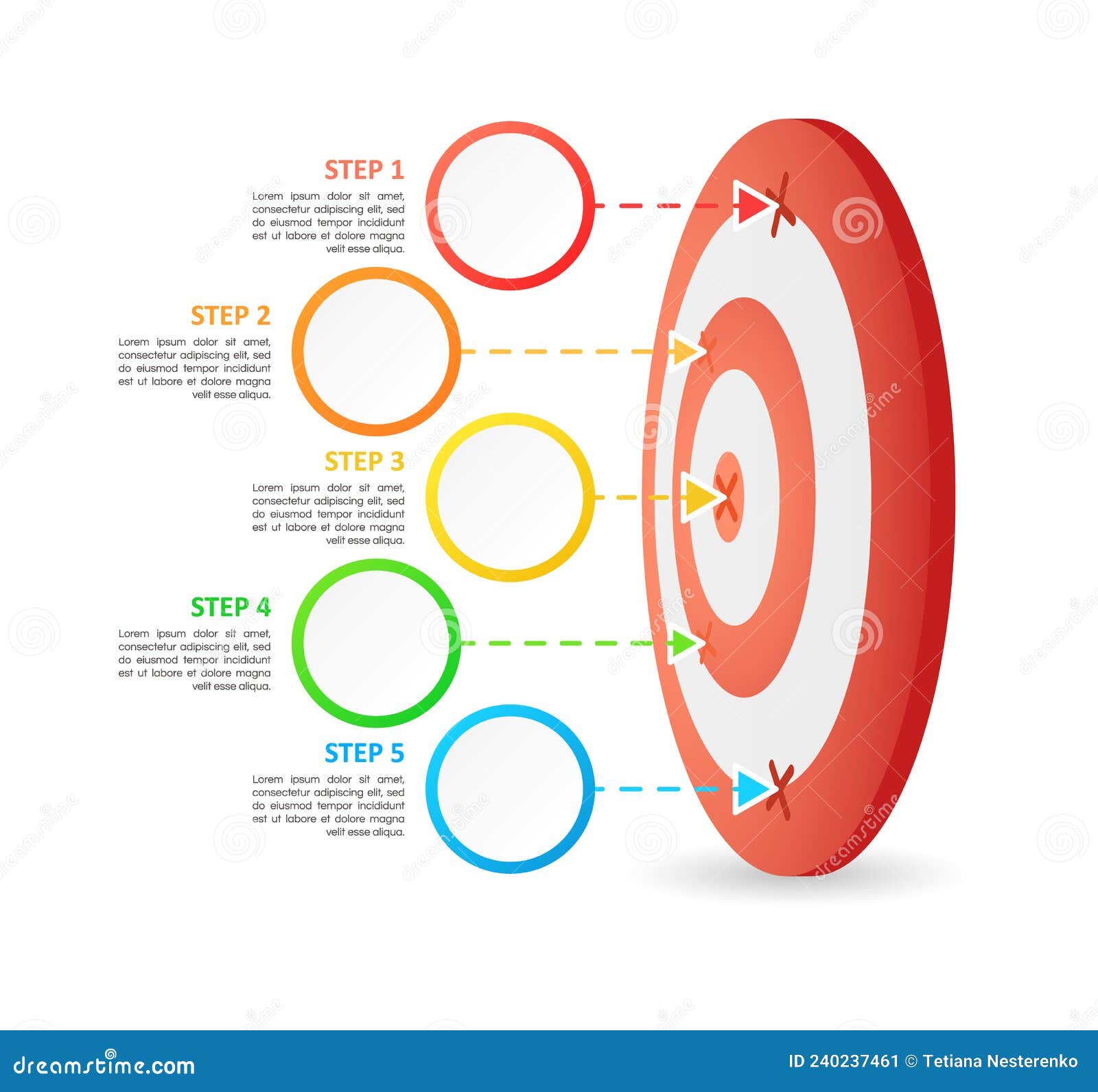 Setting Aims Infographic Chart Design Template Stock Vector ...