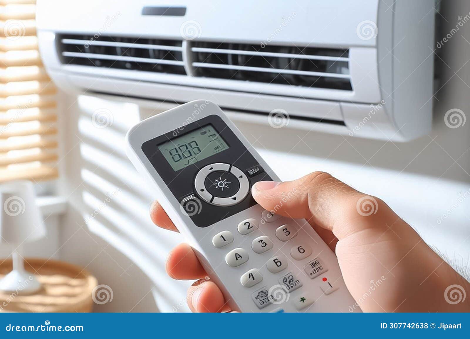 Setting the Air Conditioning Temperature Stock Illustration ...
