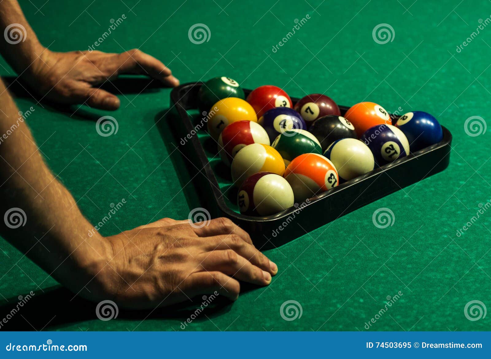 Setting balls for a pool stock image. Image of game, pool - 74503695