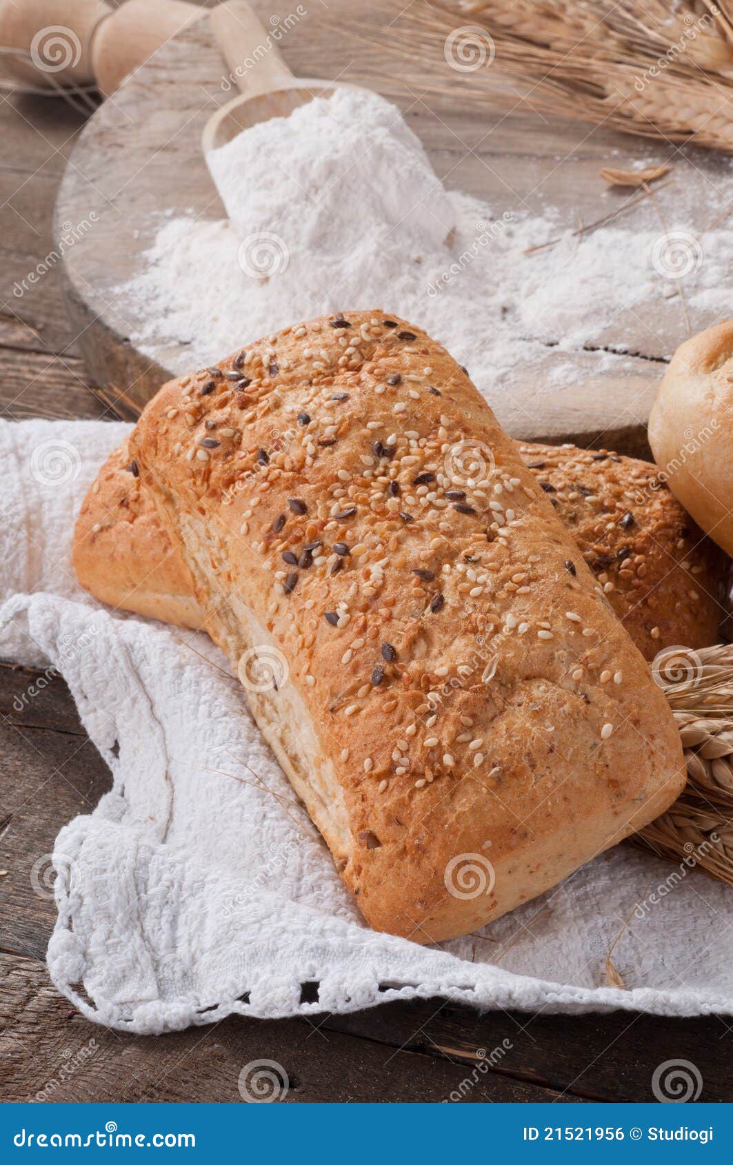 Setting of bread stock photo. Image of sesame, biological - 21521956