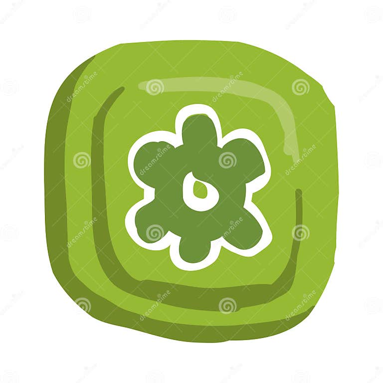 Setting Button in Cartoon Doodle Style, Mobile App Asset, Video Game Ui Button, Green Settings ...
