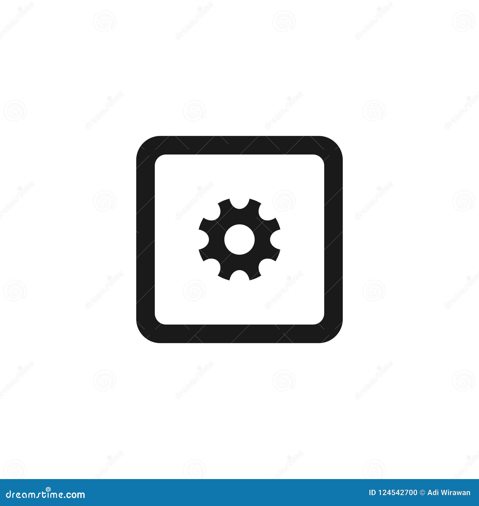 Setting Button Vector Icon on White Background. Stock Vector ...