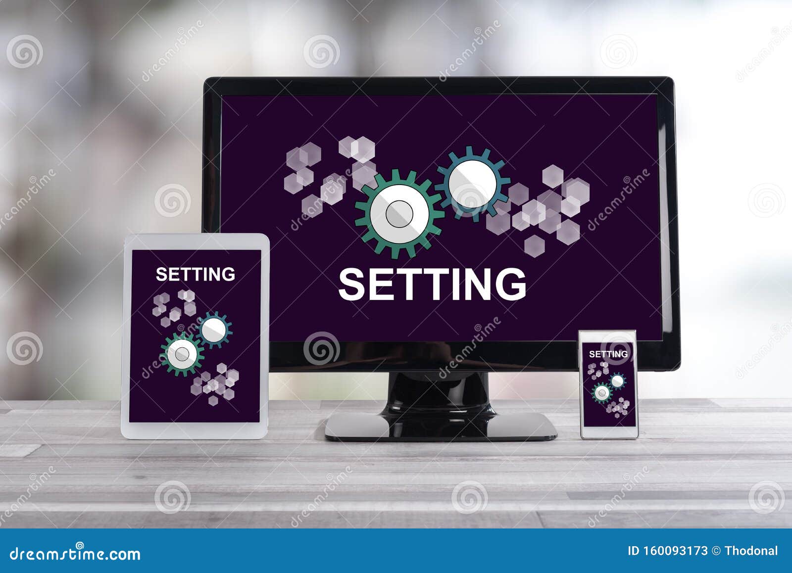 Setting Concept on Different Devices Stock Image - Image of device ...