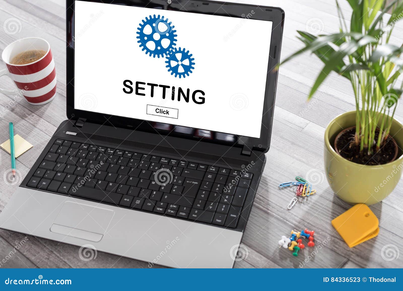 Setting Concept on a Laptop Stock Image - Image of configure, setting ...