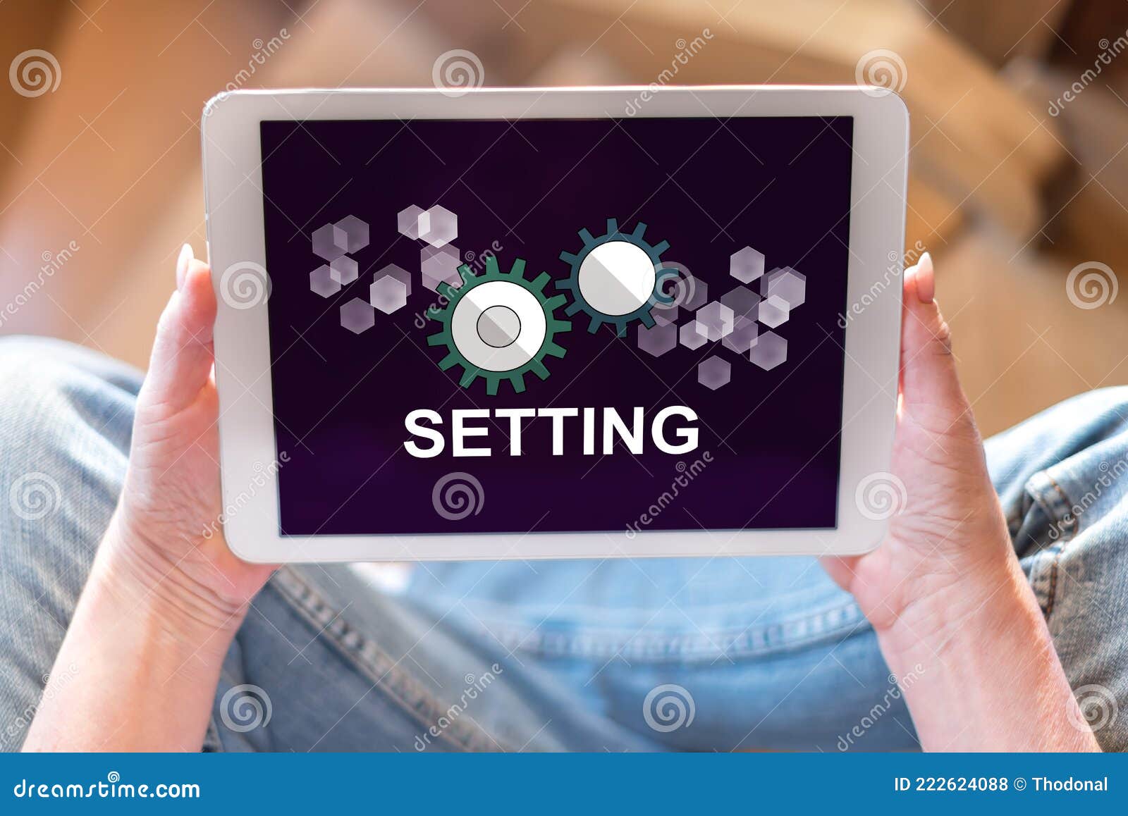 Setting Concept on a Tablet Stock Photo - Image of mobile, gear: 222624088