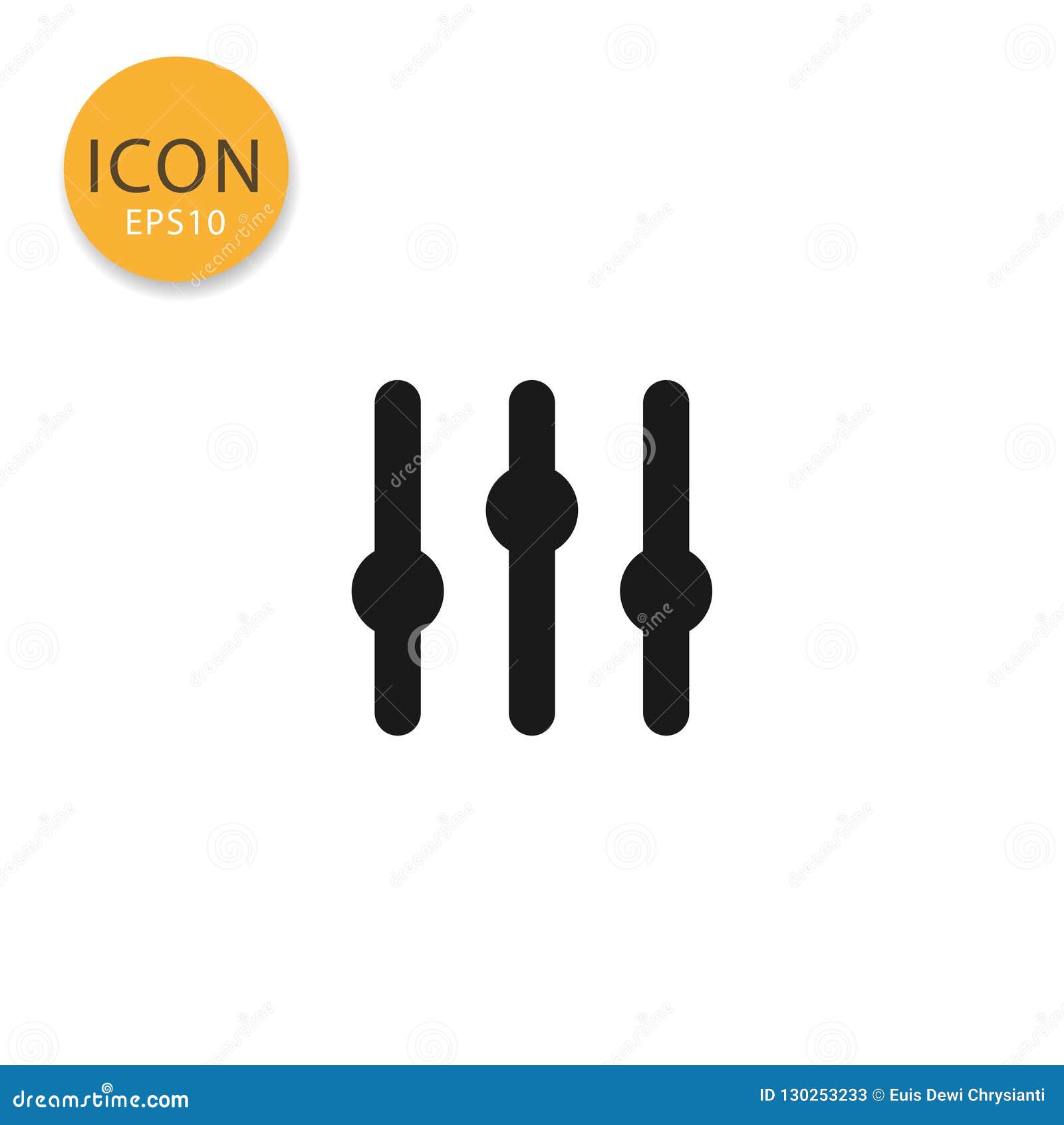 Setting Control Adjustment Icon Isolated Flat Style. Stock Vector ...