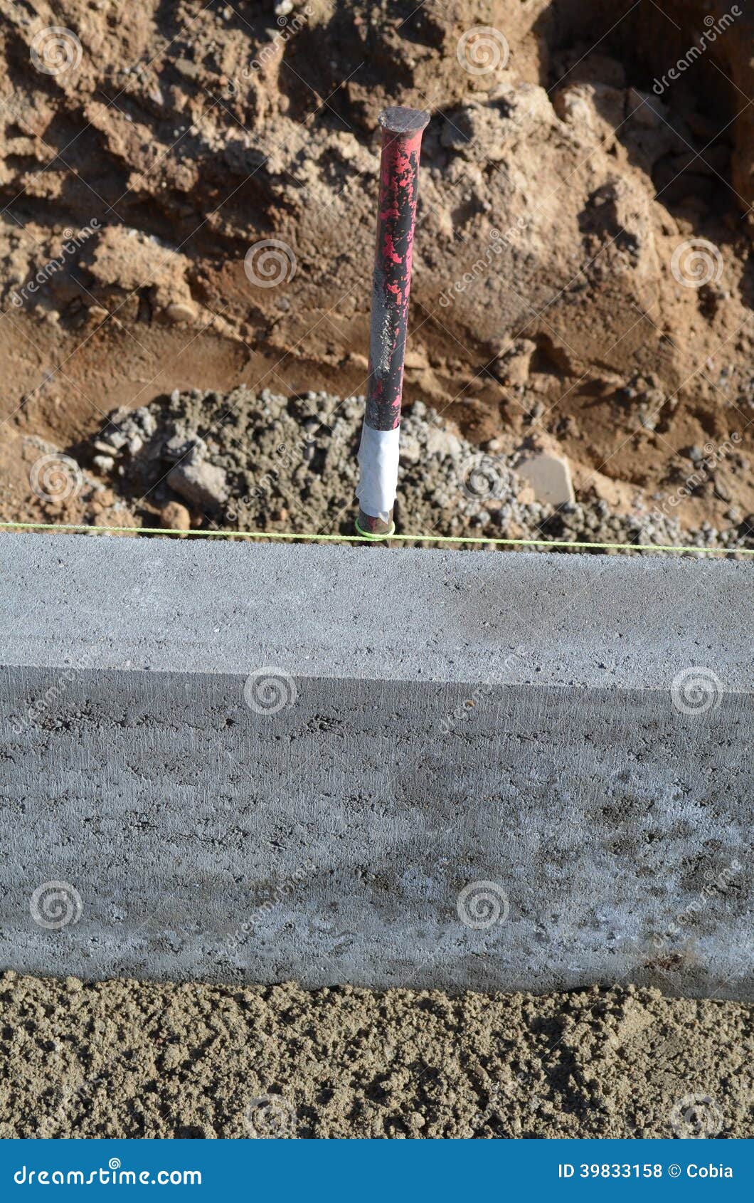 Setting a curbstone stock photo. Image of fresh, groundwork - 39833158