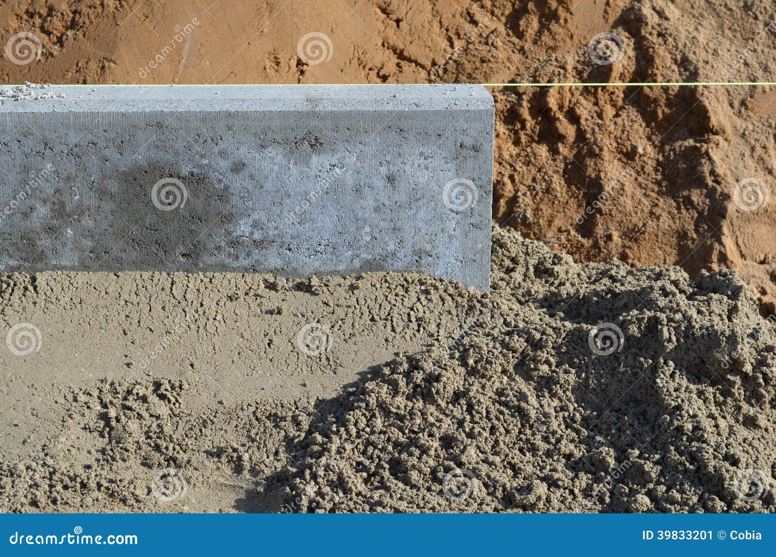 Setting a curbstone stock image. Image of construction - 39833201
