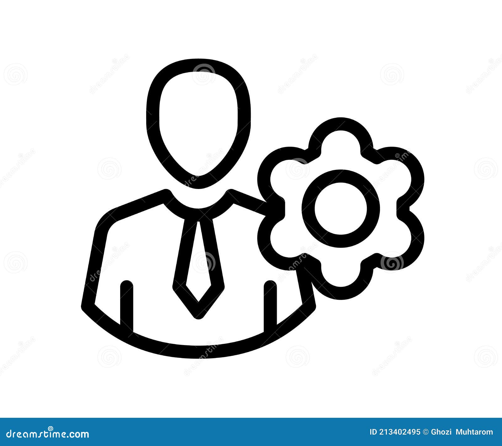 Setting Employee Single Isolated Icon with Outline Style Stock Vector ...