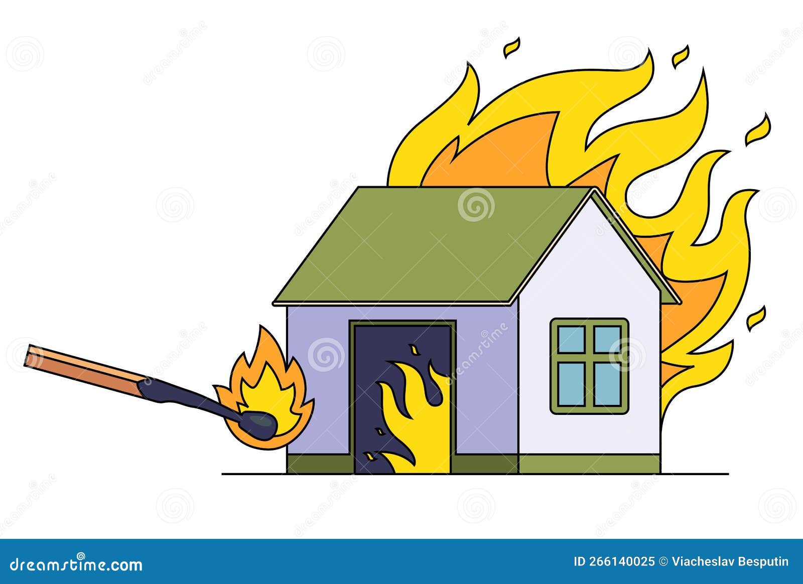 Setting Fire To the Building with Matches. Specially Set Fire To a ...