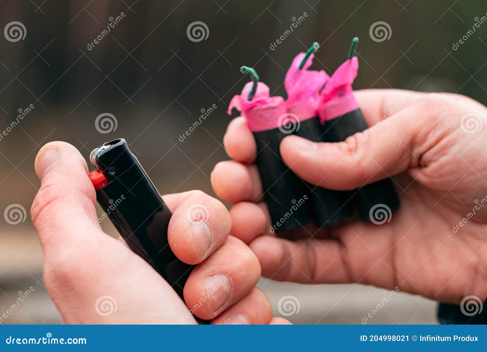 Setting Fire To the Several Firecrackers Stock Image - Image of chinese ...