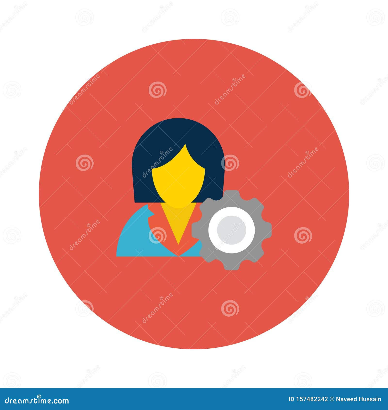 Setting flat vector icon stock vector. Illustration of cogwheel - 157482242