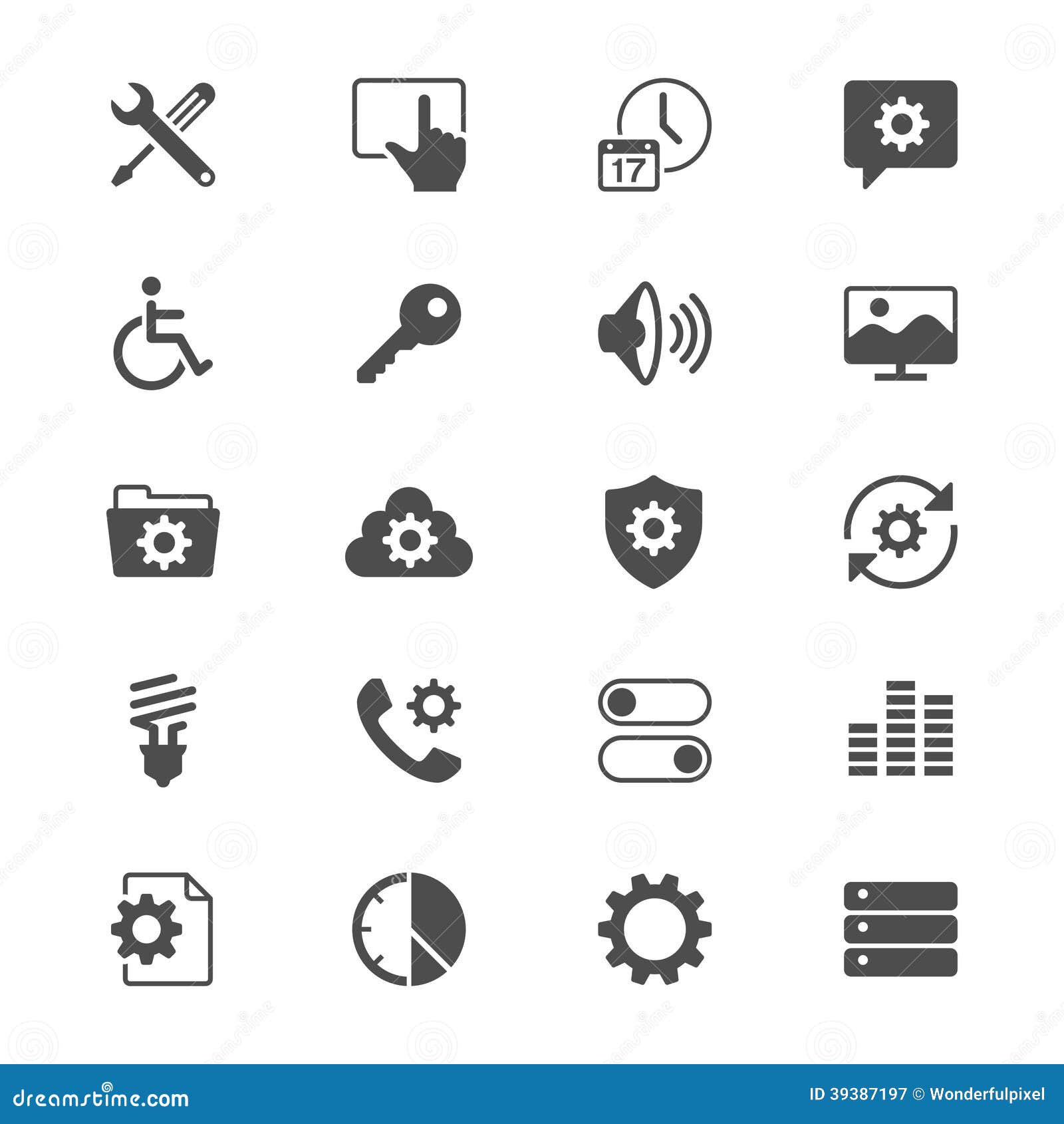 Setting flat icons stock vector. Illustration of access - 39387197