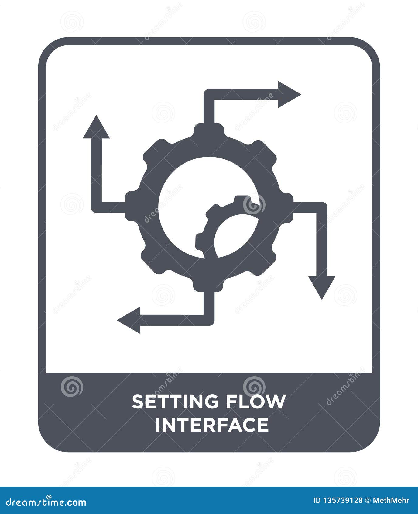 Setting Flow Interface Icon in Trendy Design Style. Setting Flow Interface Icon Isolated on ...