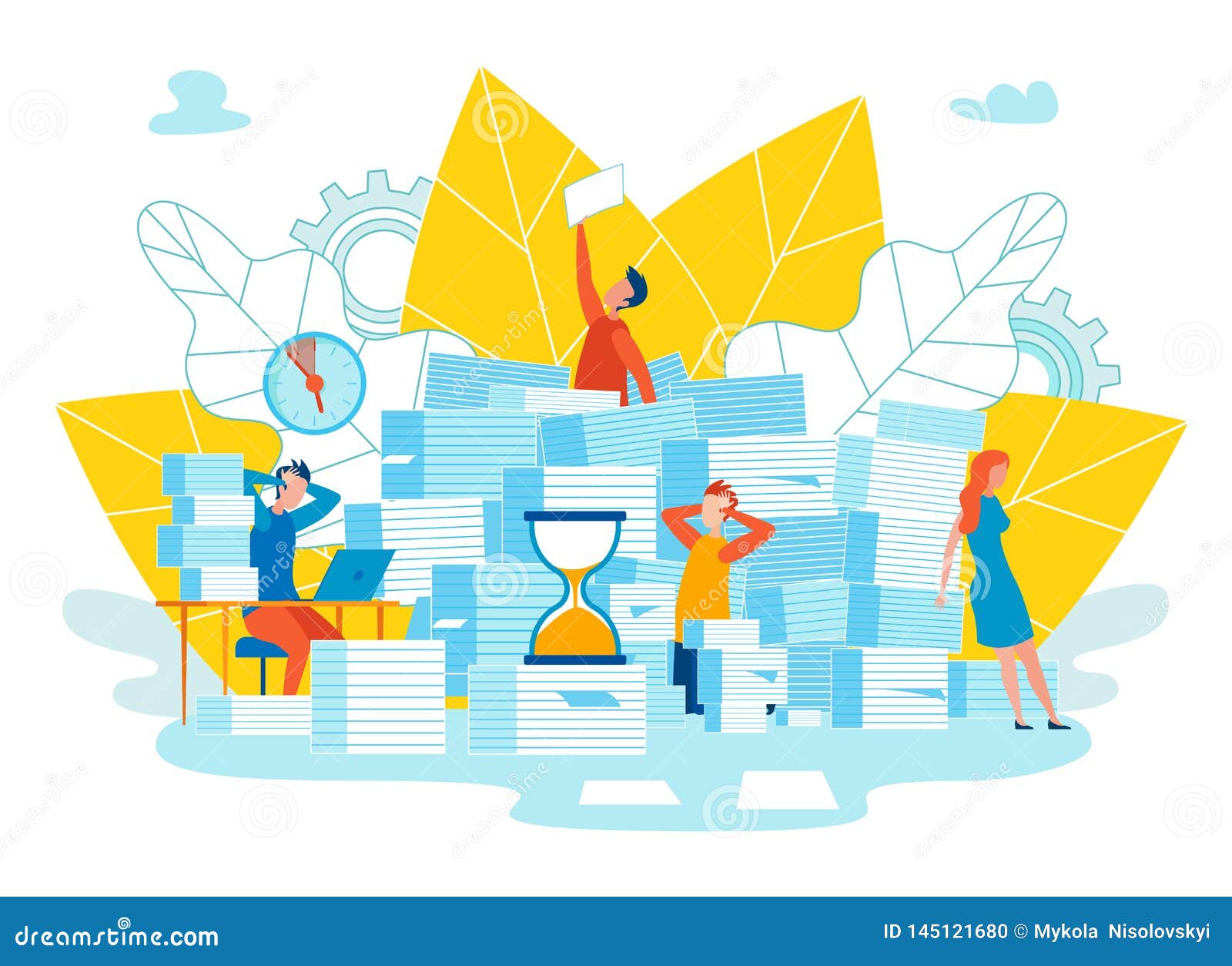 Setting Function For Reminders Cartoon Vector. | CartoonDealer.com ...