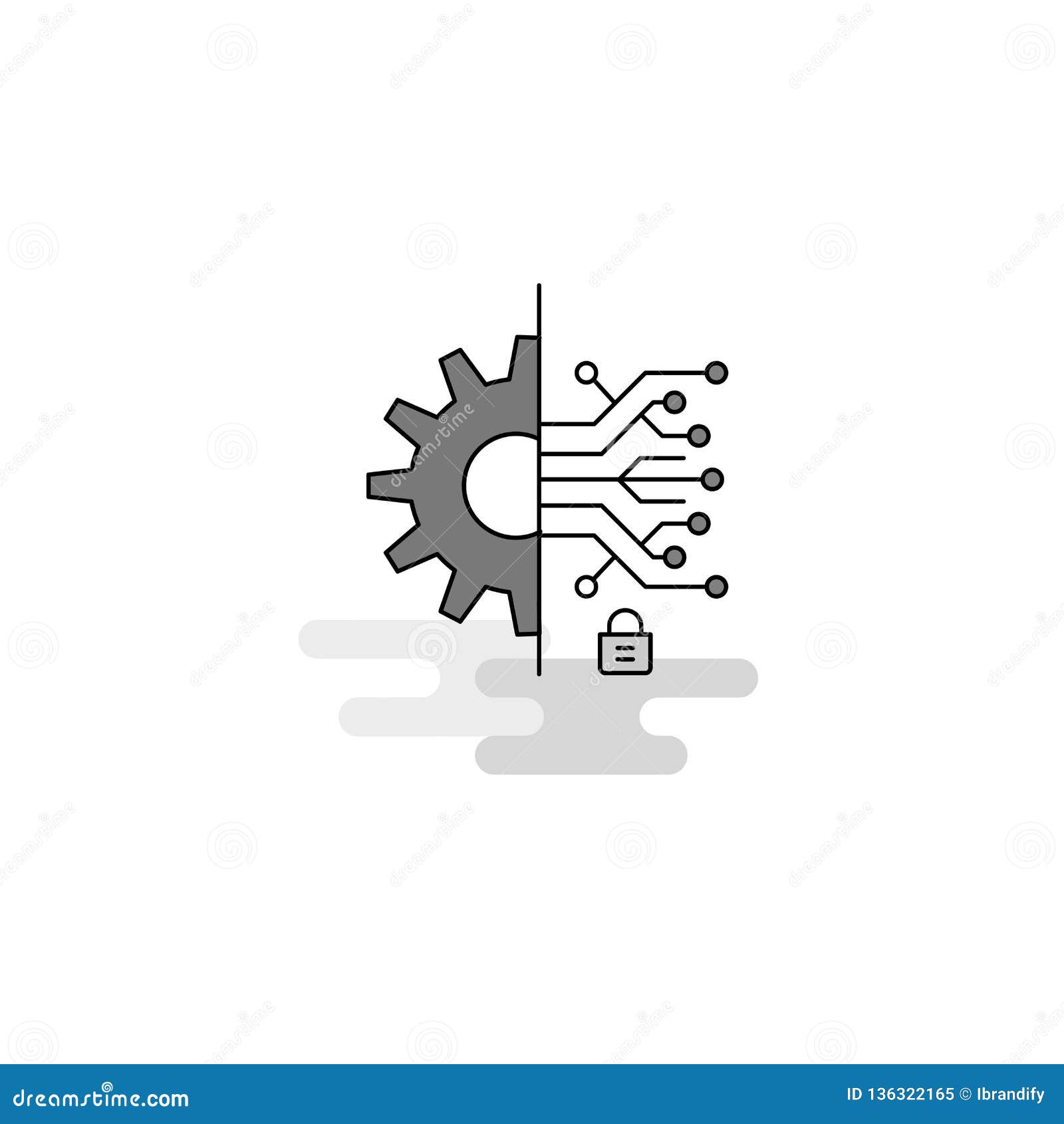 Setting Gear Web Icon. Flat Line Filled Gray Icon Vector Stock Vector ...