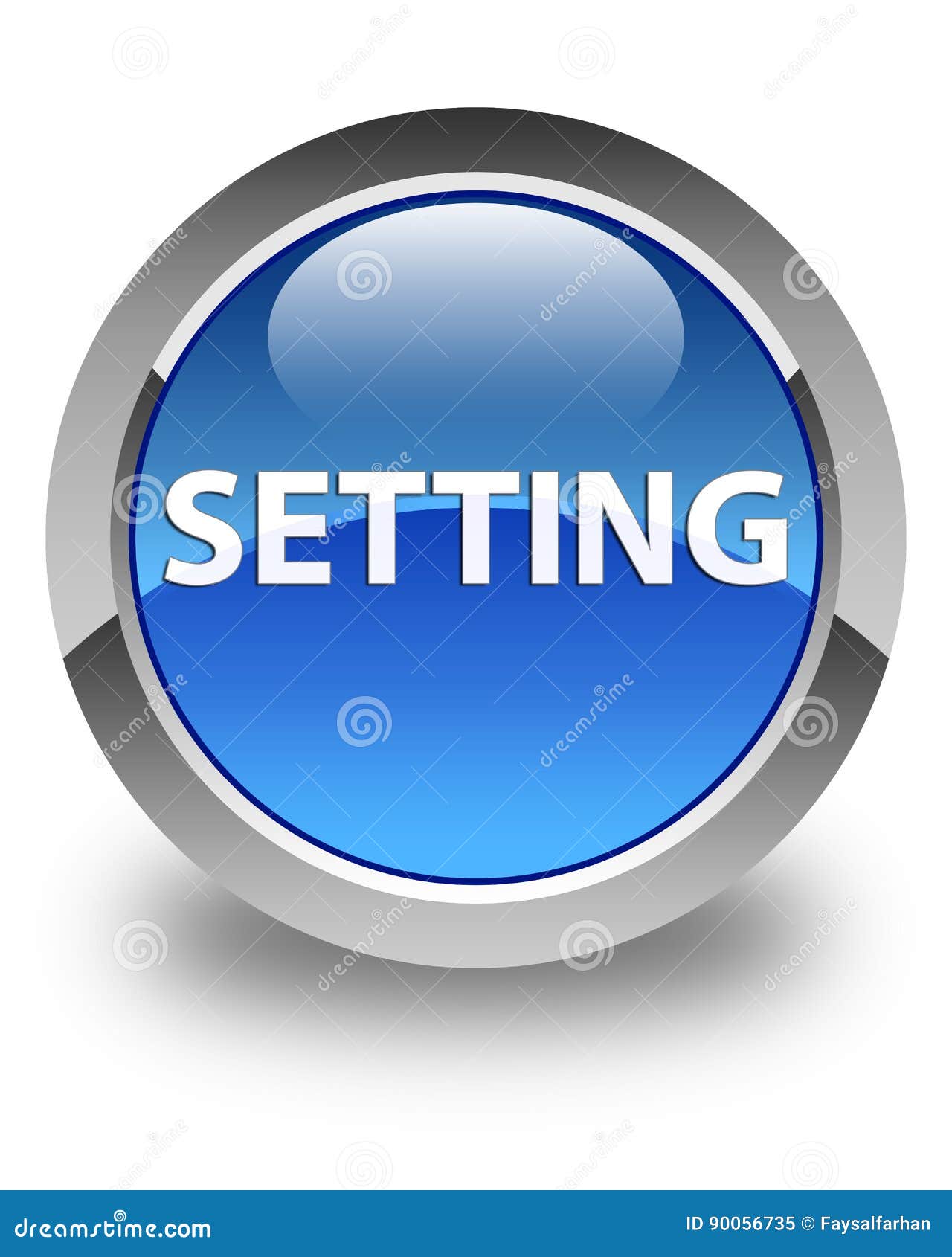 Setting Glossy Blue Round Button Stock Illustration - Illustration of ...