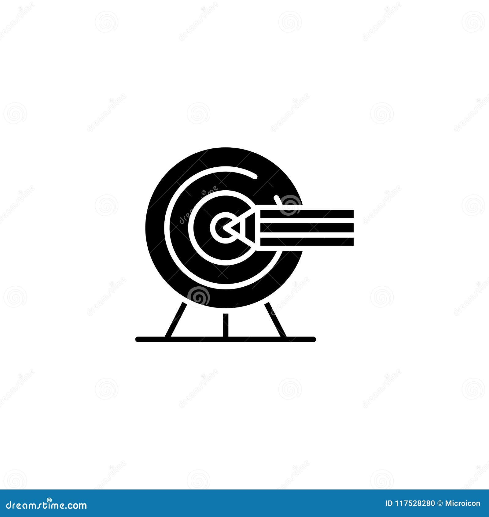 Setting a Goal Black Icon Concept. Setting a Goal Flat Vector Symbol ...