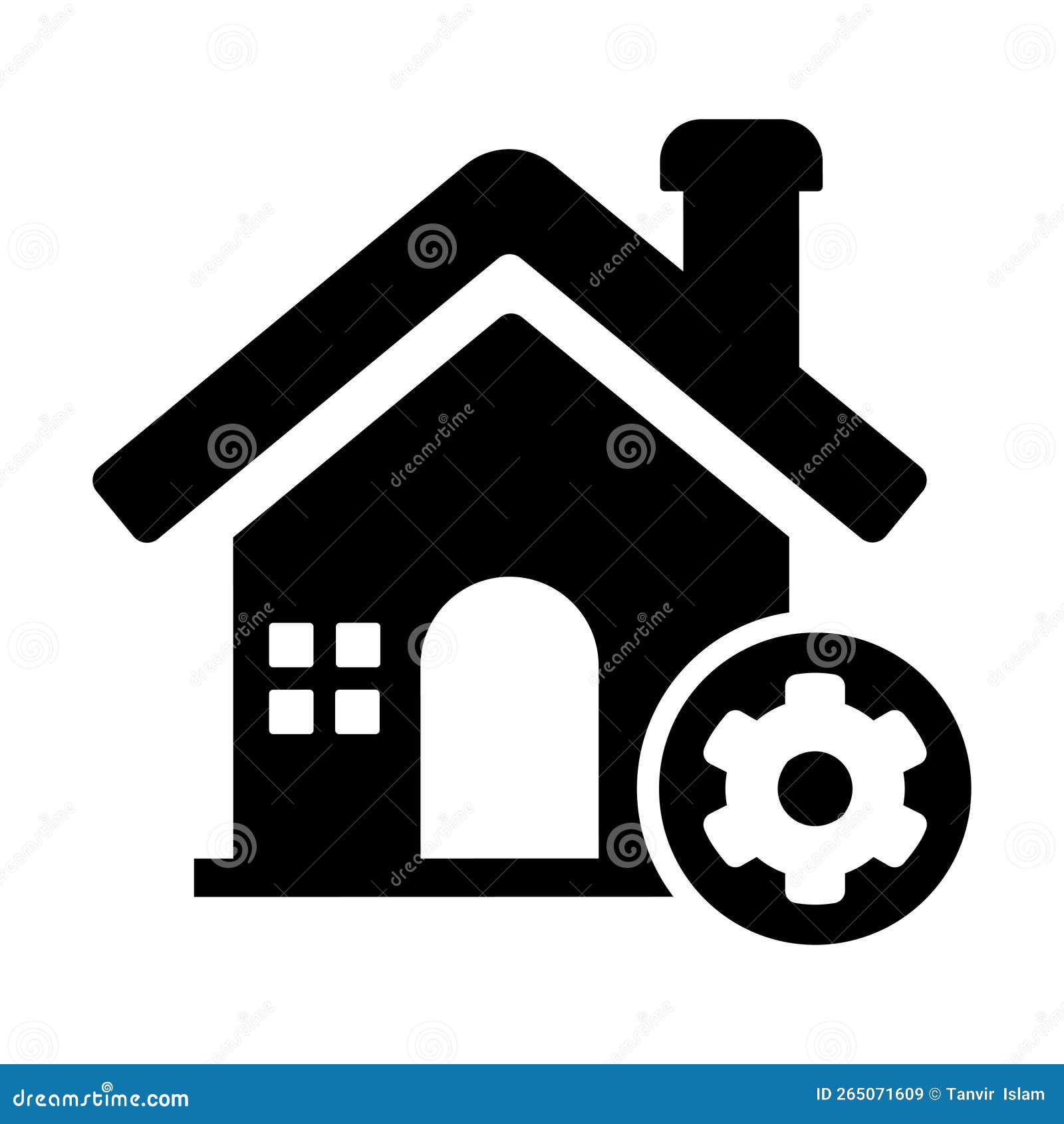 Setting House Icon in Flat Style Stock Vector - Illustration of ...