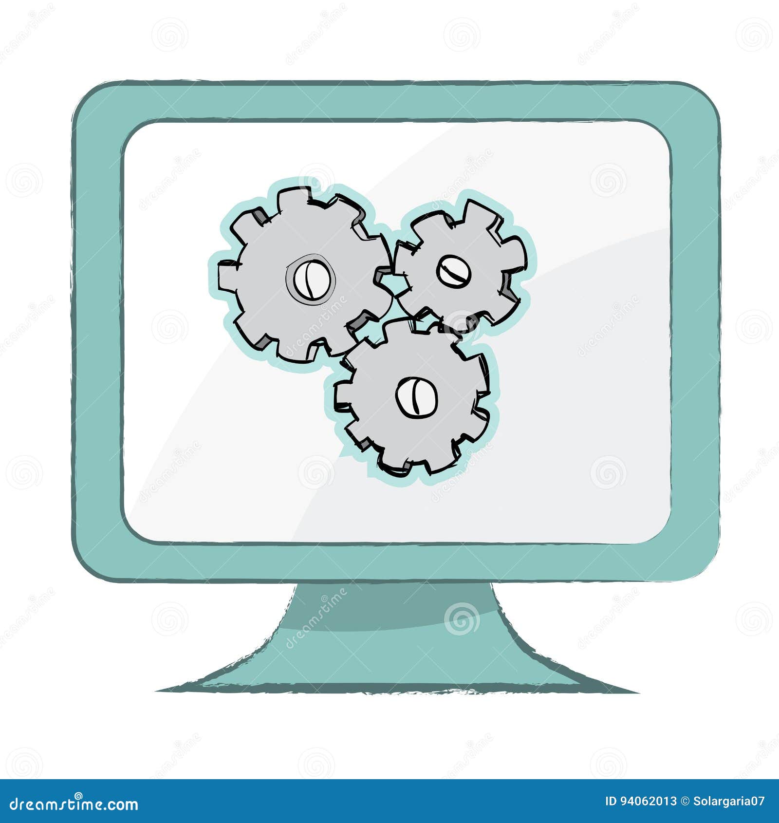 Setting Icon on Computer Monitor - Vector Illustration Stock Vector ...