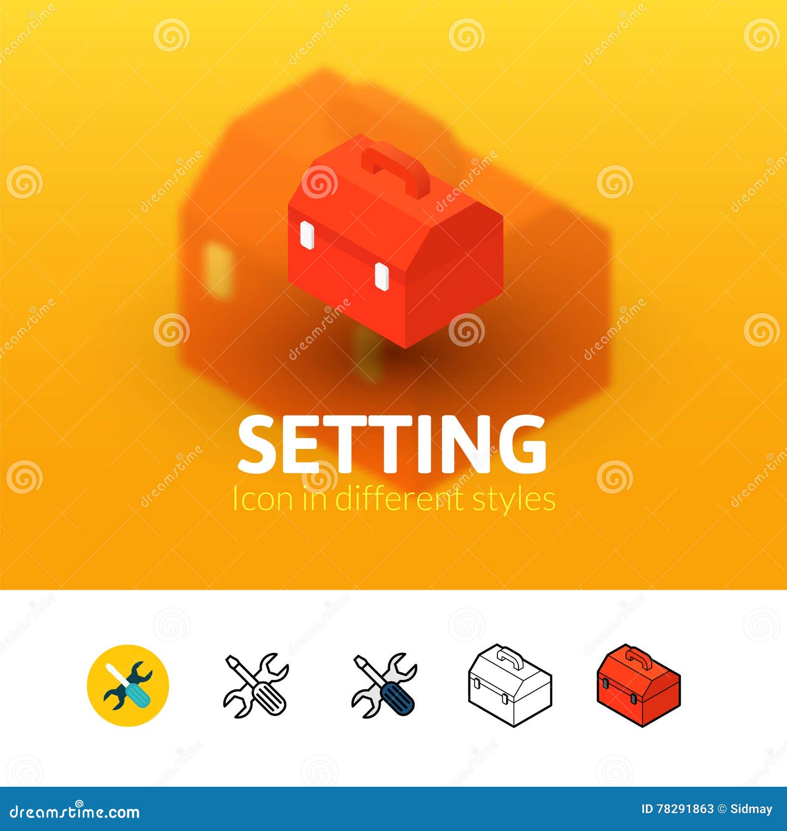 Setting Icon in Different Style Stock Vector - Illustration of ...