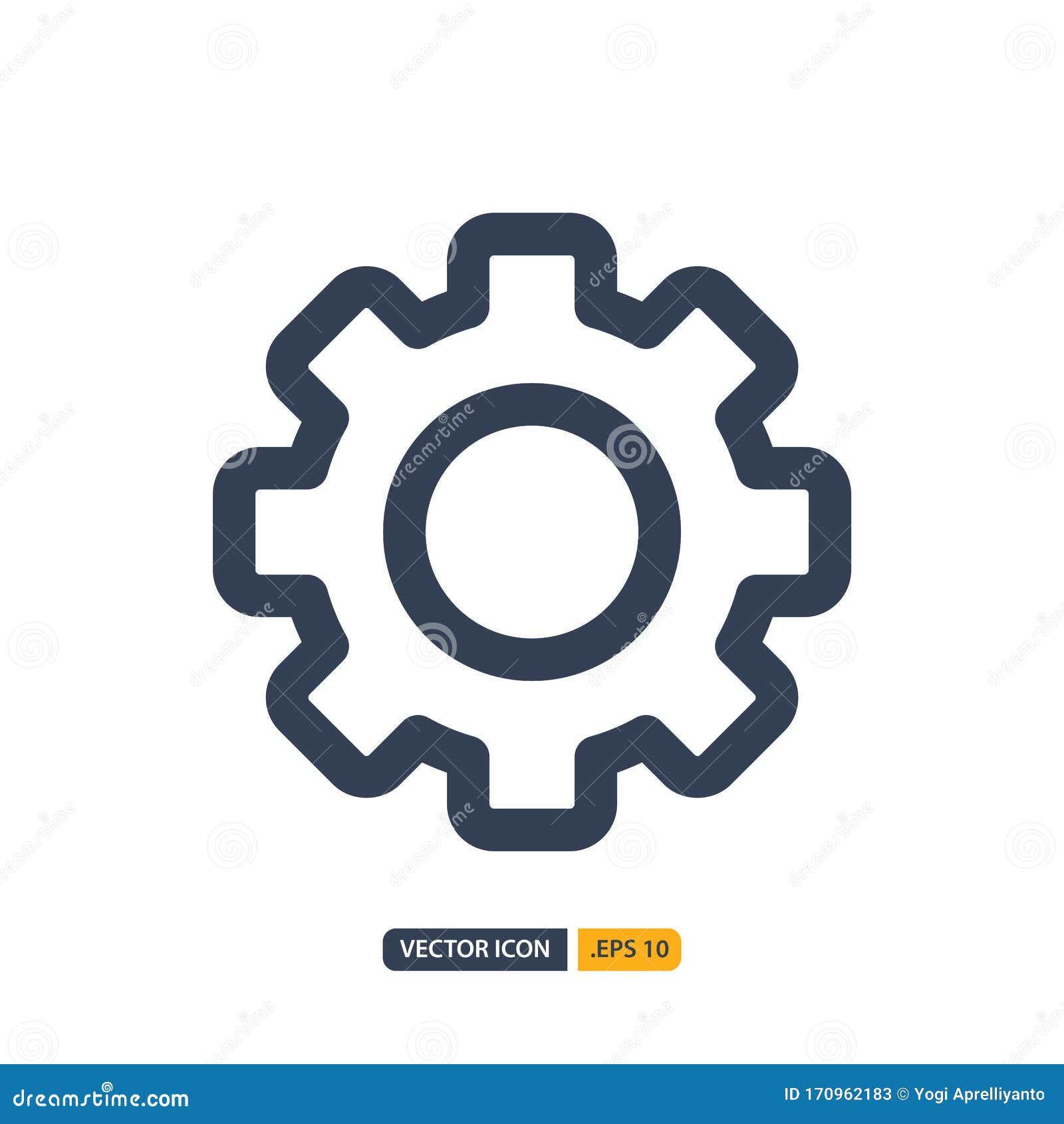 Setting Icon in Outline Style Isolated on White Background. for Your ...