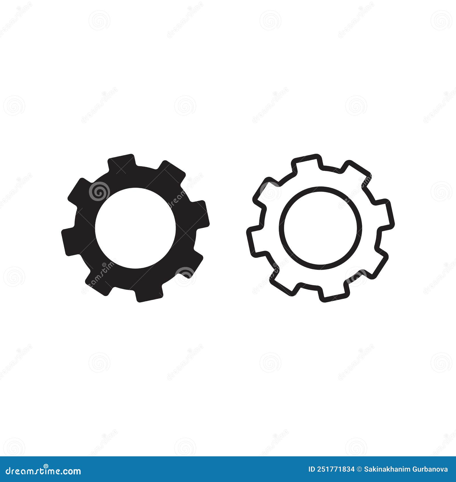 Setting Icon Set. Cog Settings Icon Symbol Stock Vector - Illustration ...
