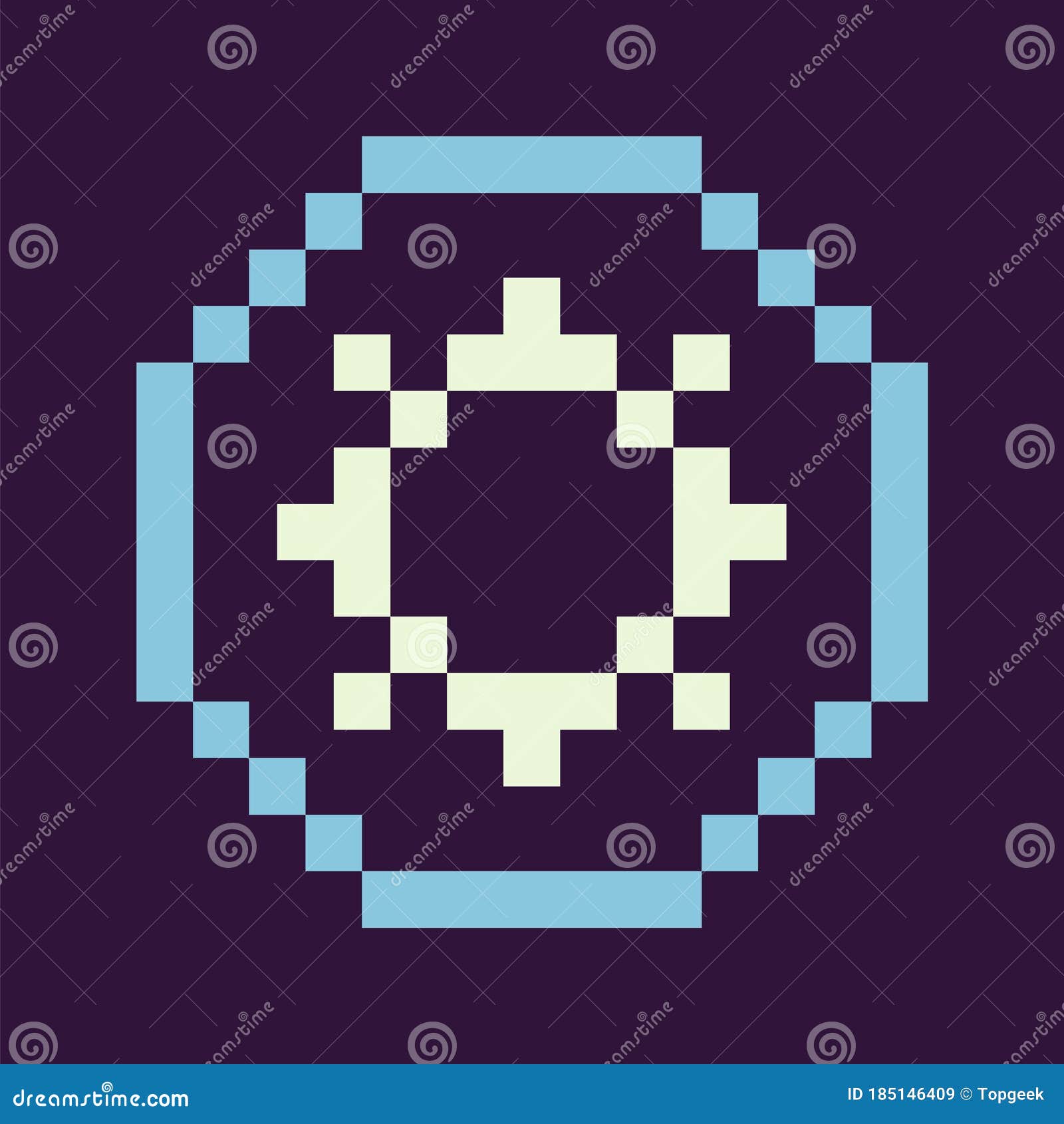 Abstract Circle Settings Pixel Icon of Game Vector Stock Vector ...