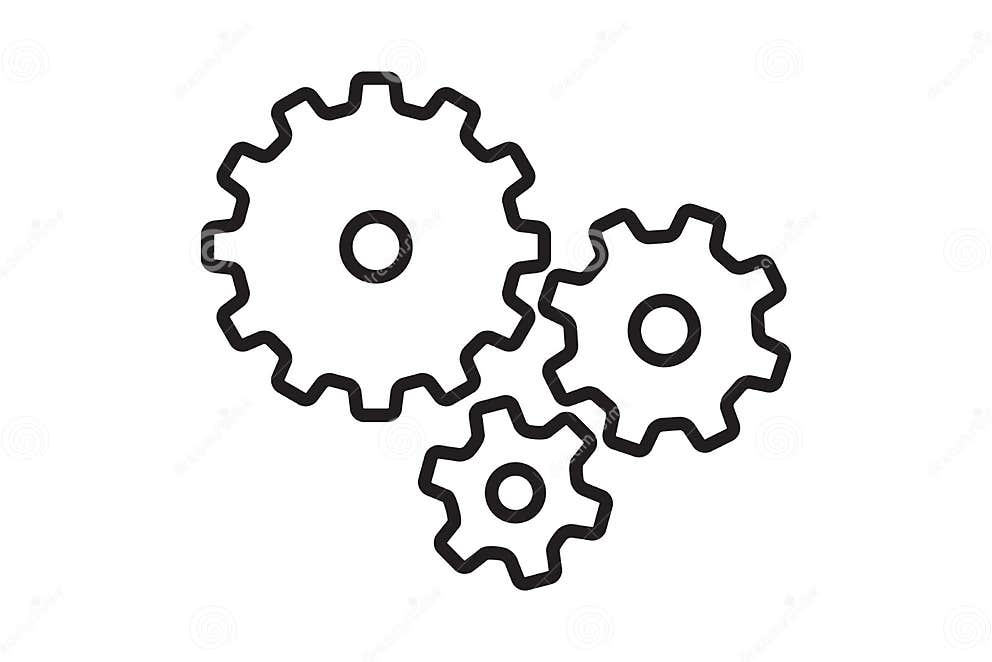 Setting Icon Vector with Work Cog Gear Element. Cogweel Mechanism Symbol Stock Vector ...