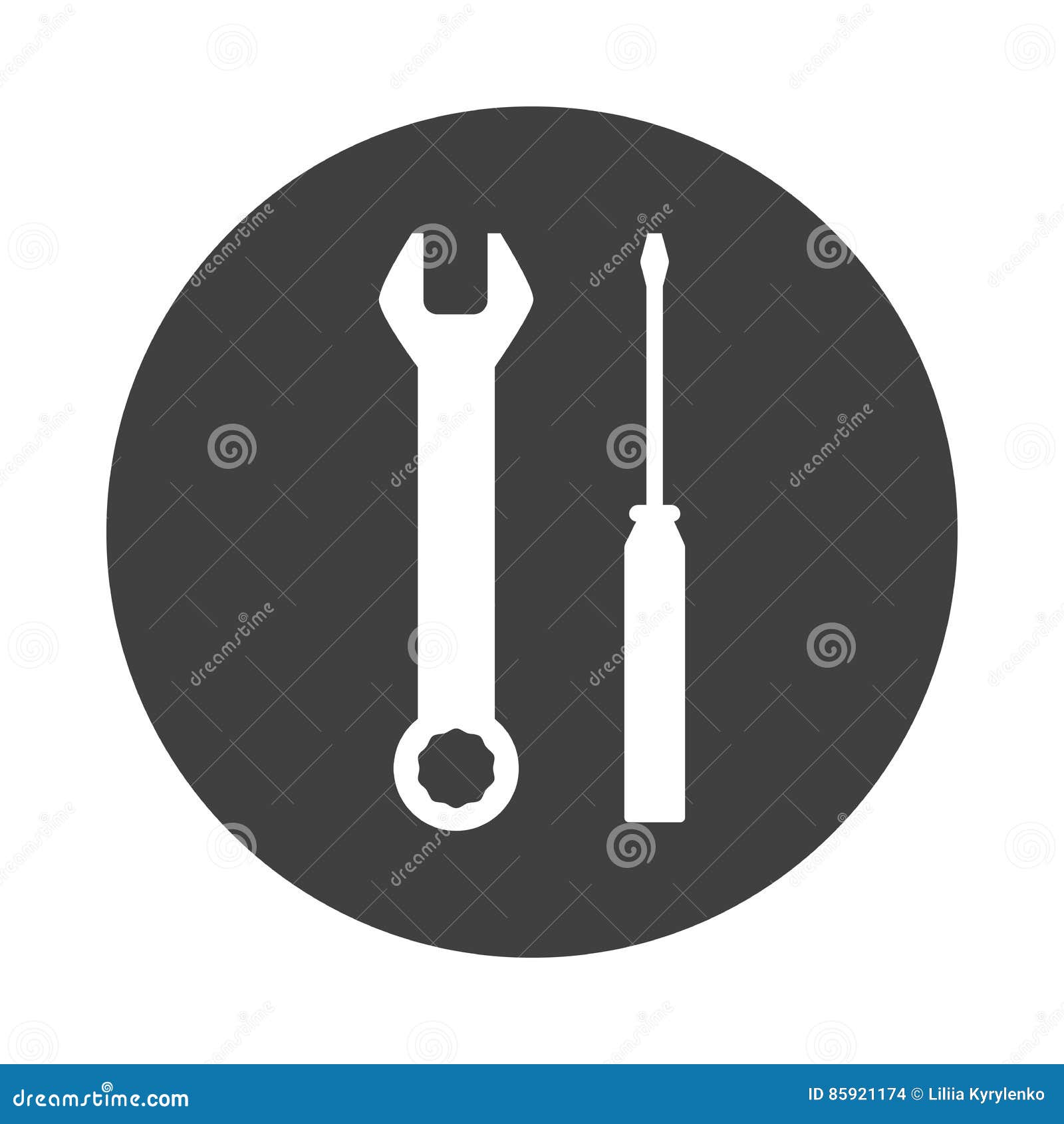 Setting Icon Wrench Screwdriver Stock Vector - Illustration of mechanic ...