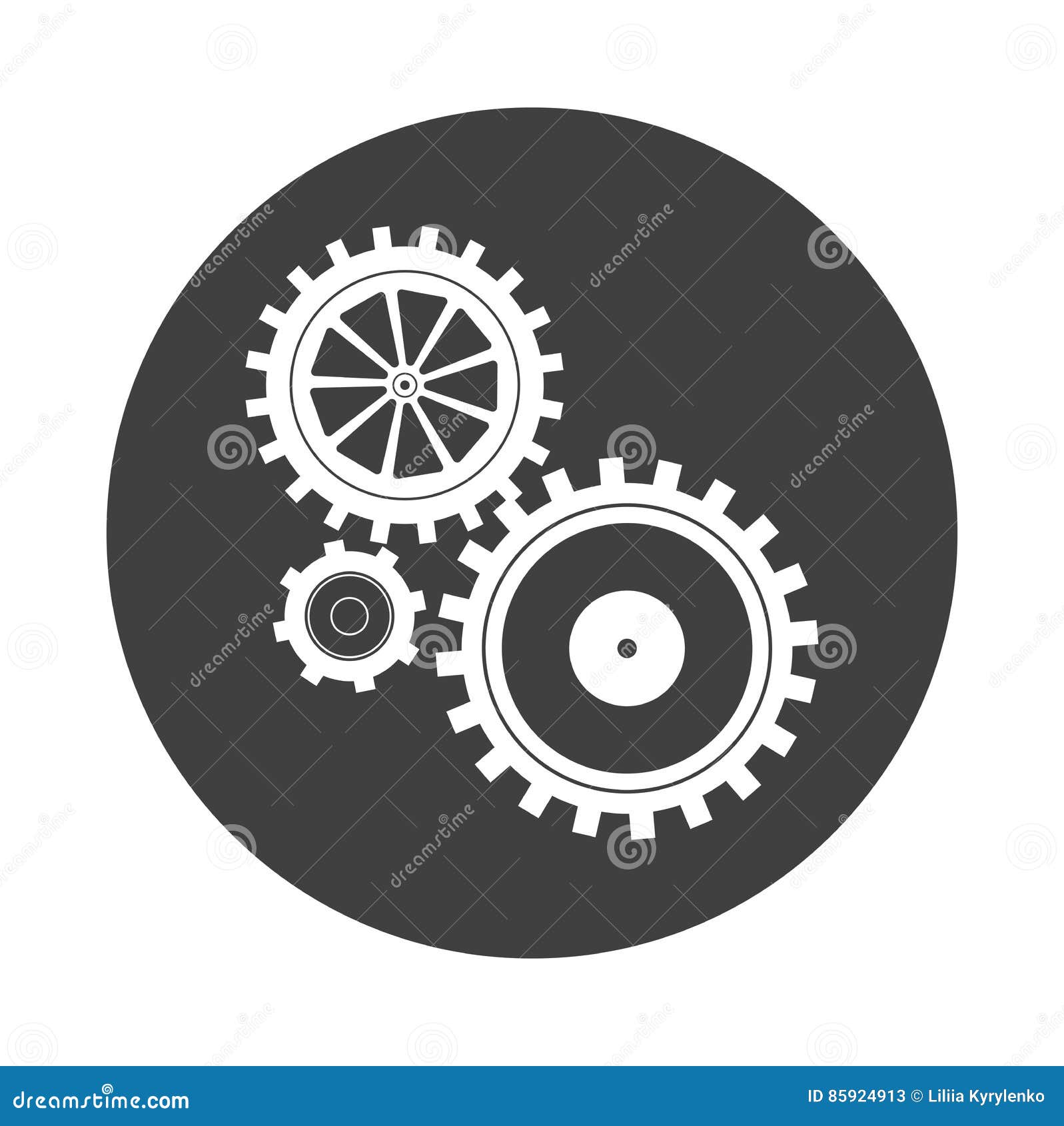 Setting Installation Round Icon Gear, Cogwhell Stock Illustration ...