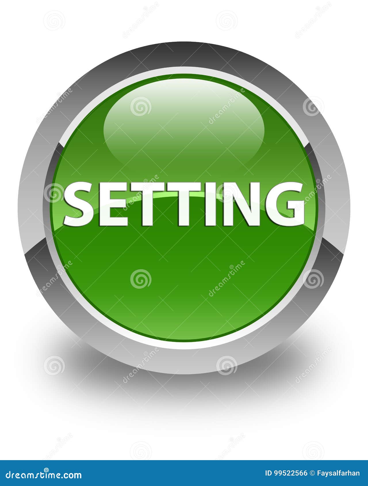 Setting Glossy Soft Green Round Button Stock Illustration ...